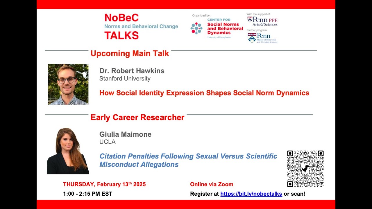 NoBeC Talk 2025 - How Social Identity Expression Shapes Social Norm Dynamics - Dr. Robert Hawkins