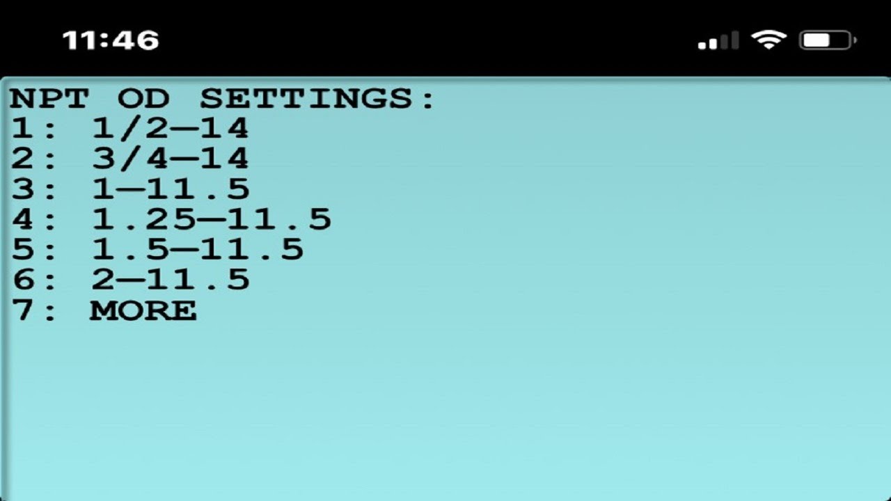 External Pipe Threads Calculator Program
