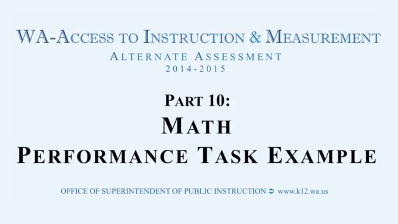 10  Math Performance Task Example