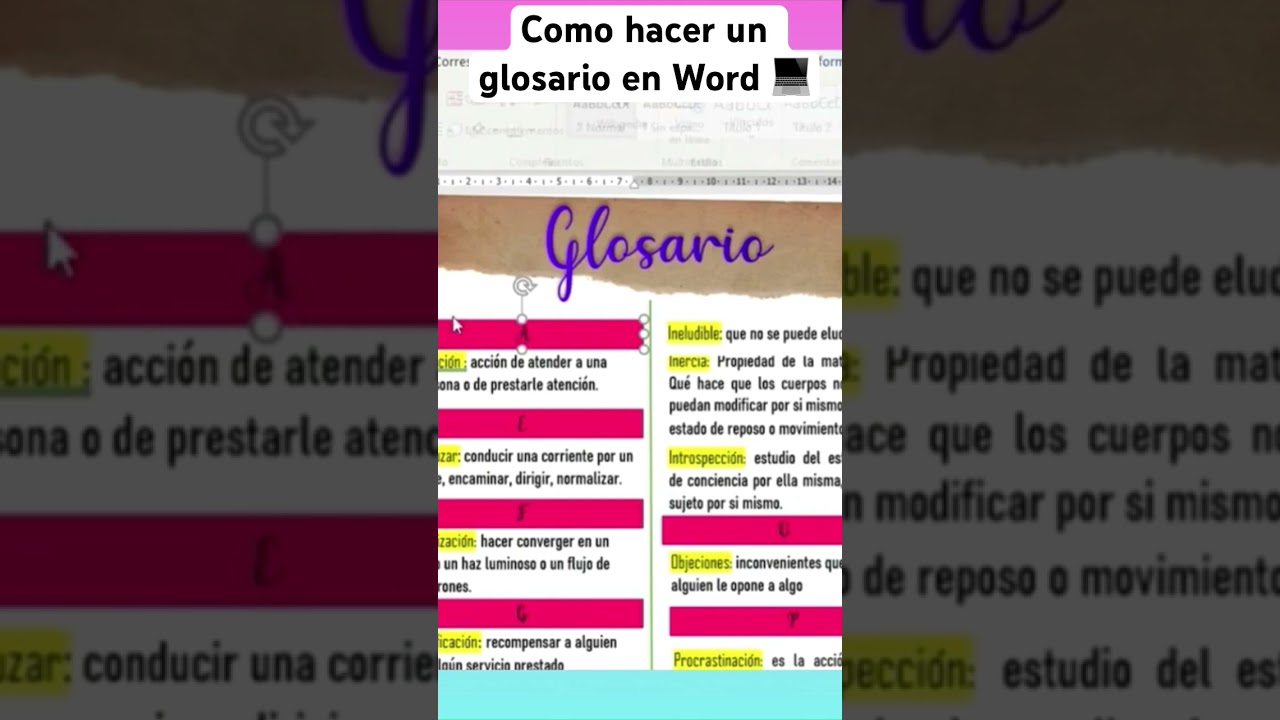 Como hacer un glosario en word. Fácil y sencillo💻📋