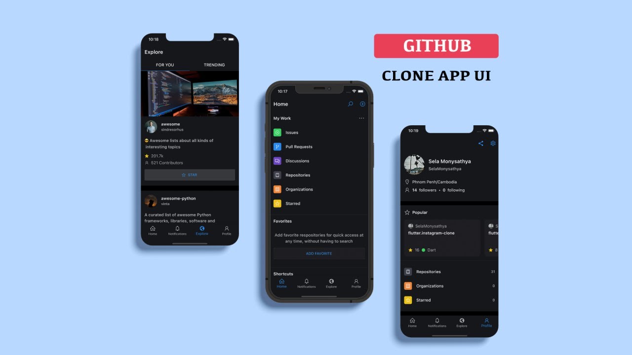 Github Clone App UI - Flutter UI - Speed Code