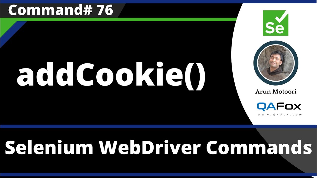 addCookie() Command - Selenium WebDriver