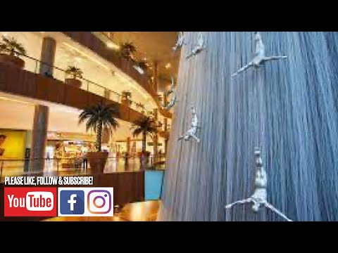DUBAI MALL'S 🛍️ Stunning Waterfalls in the Centre of the Mall! (Dubai)