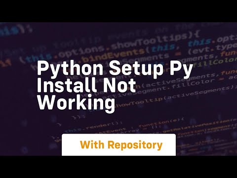 python setup py install not working