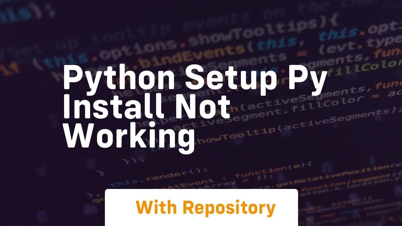 python setup py install not working