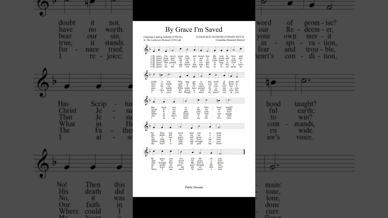 By Grace I'm Saved - Hymn Score