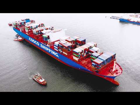 Maiden call of Cosco Shipping Denali ( 14 500 TEU) - DCT Gdansk July 2018