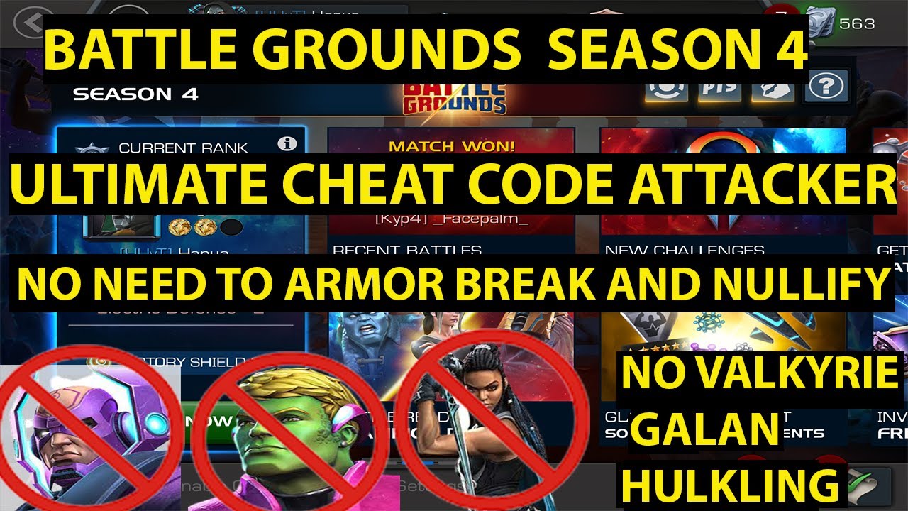 ultimate cheat code champion for attack battleground season 4 Marvel Contest Of Champion