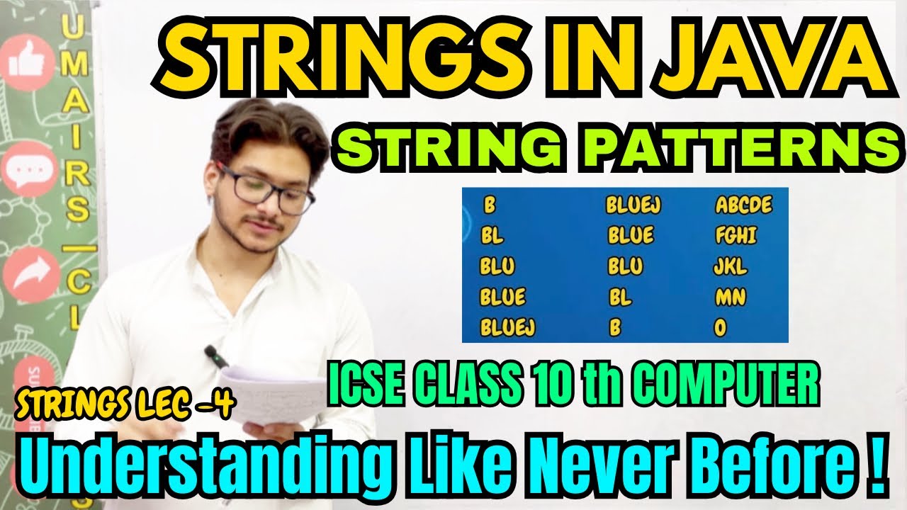 String patterns in java icse class 10 computer complete string patterns for icse board’s exams