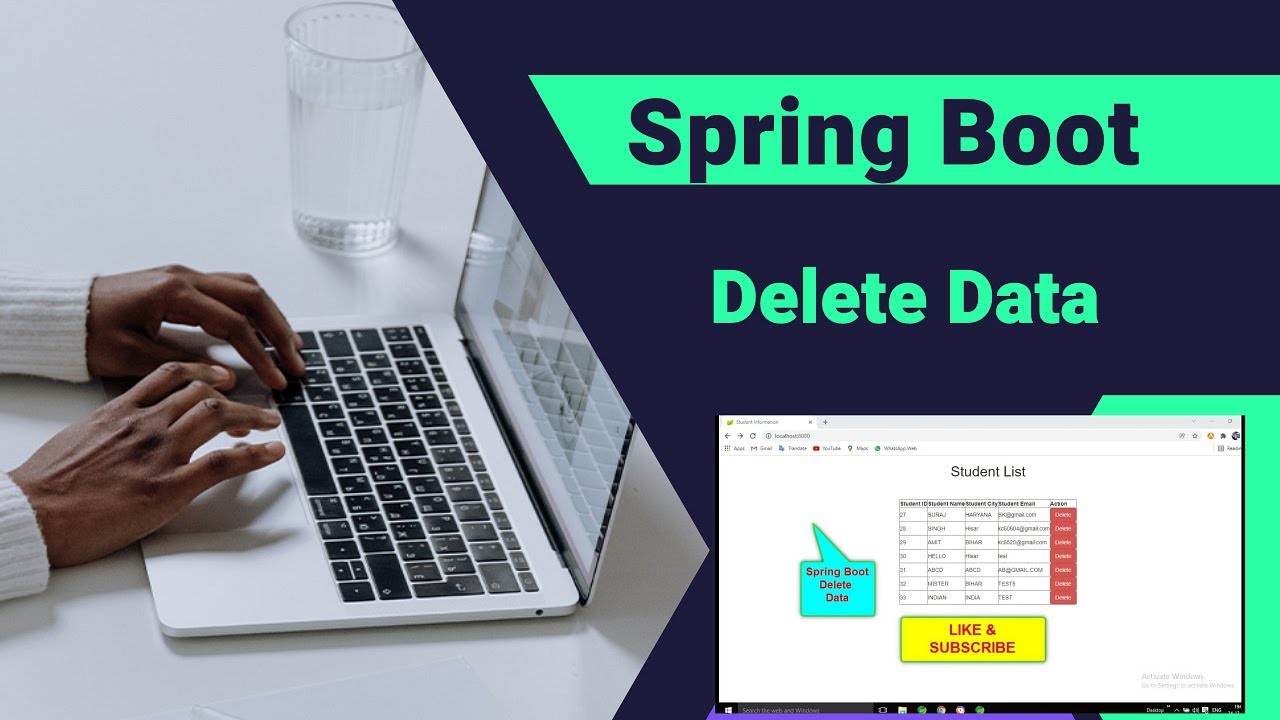 Spring Boot Delete Data Example II Thymeleaf II Source Code II JPA Data II Mysql II example