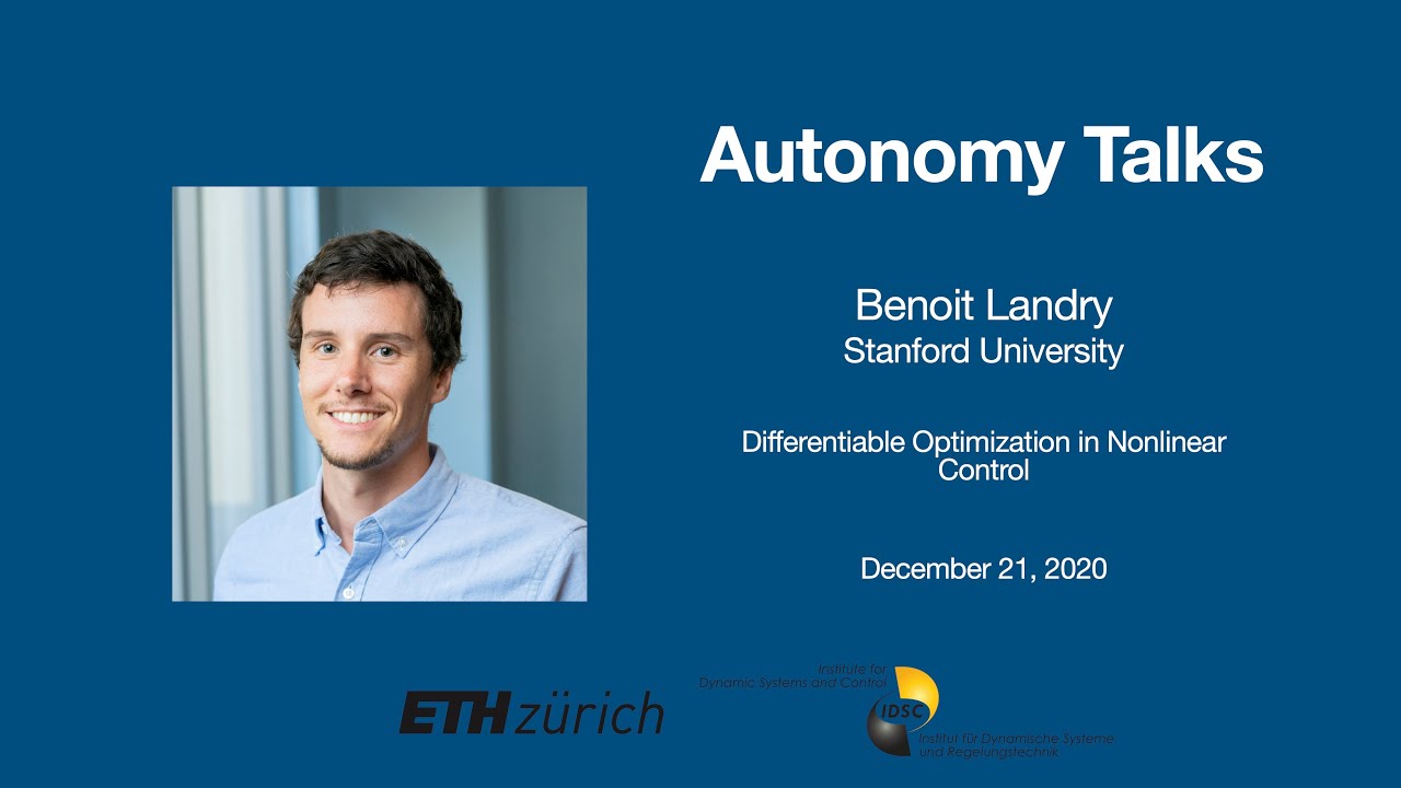 Autonomy Talks - Benoit Landry: Differentiable Optimization in Nonlinear Optimal Control