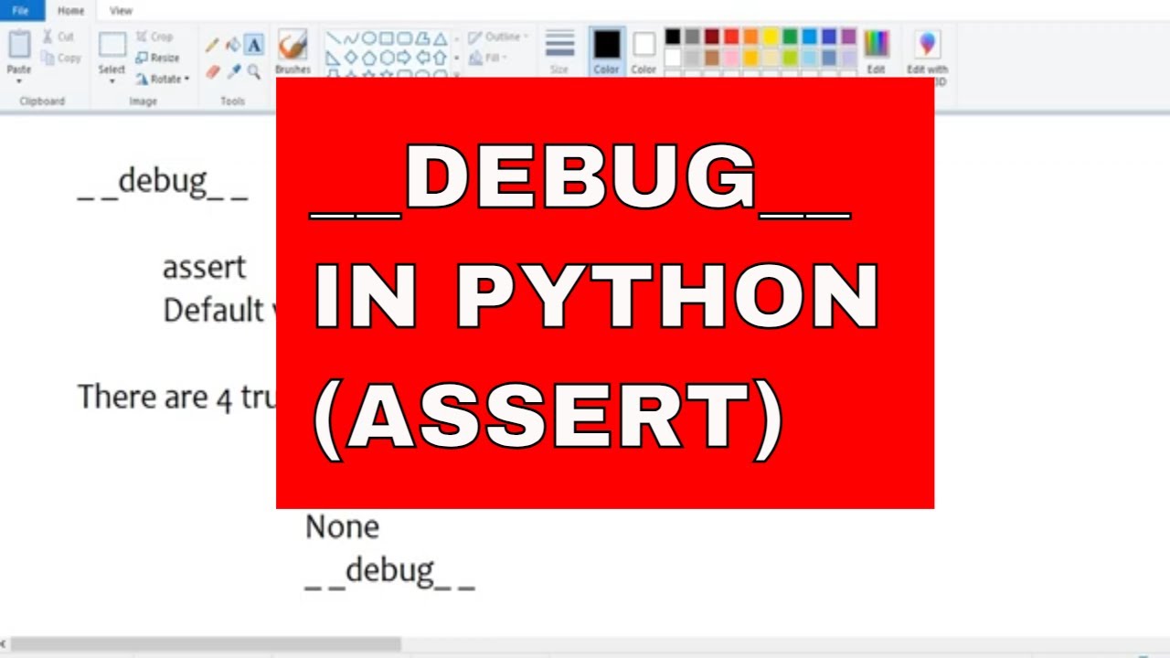 PYTHON TUTORIAL: __DEBUG__ IN PYTHON||ASSERT IN PYTHON