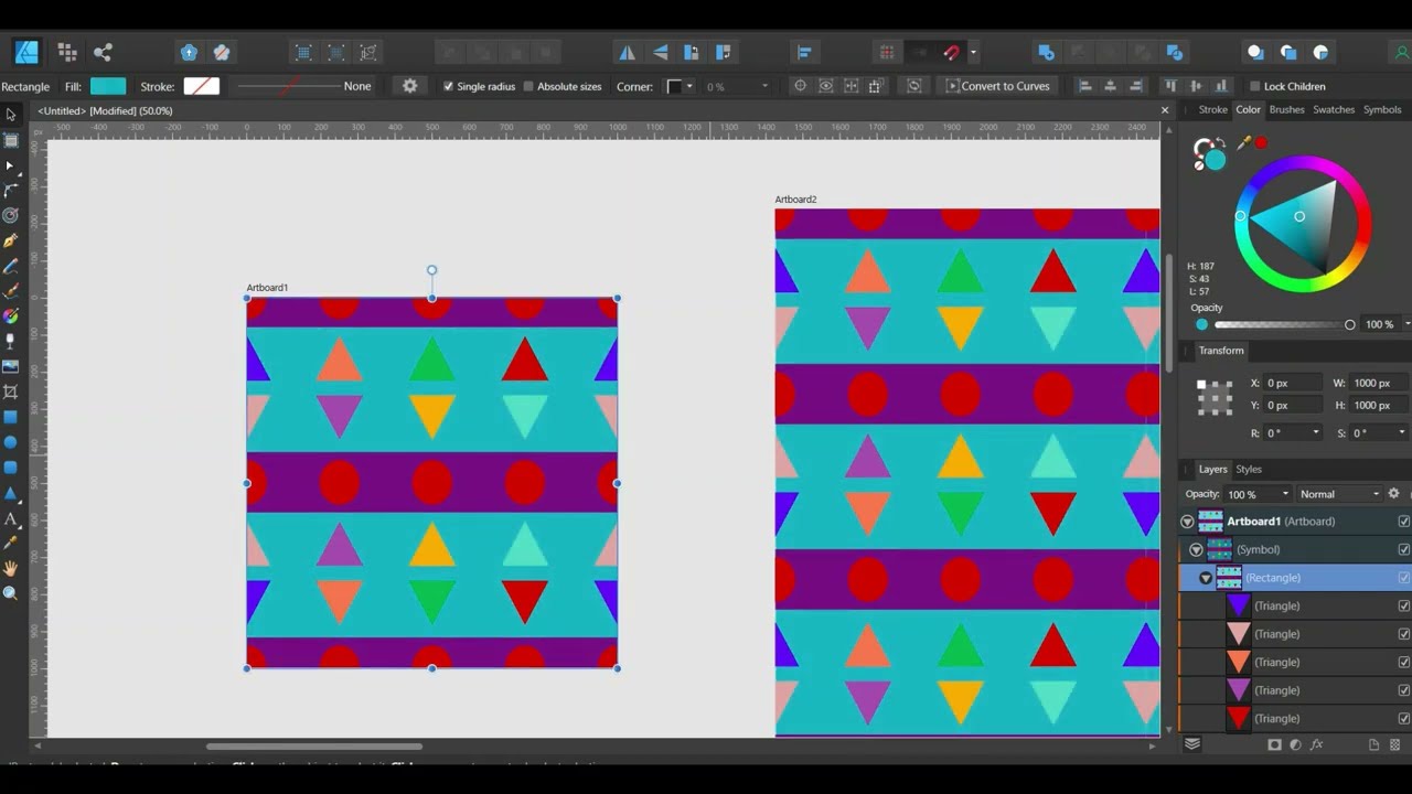 Affinity Designer : Tutorial Create Repeating Pattern Using Symbols (2)