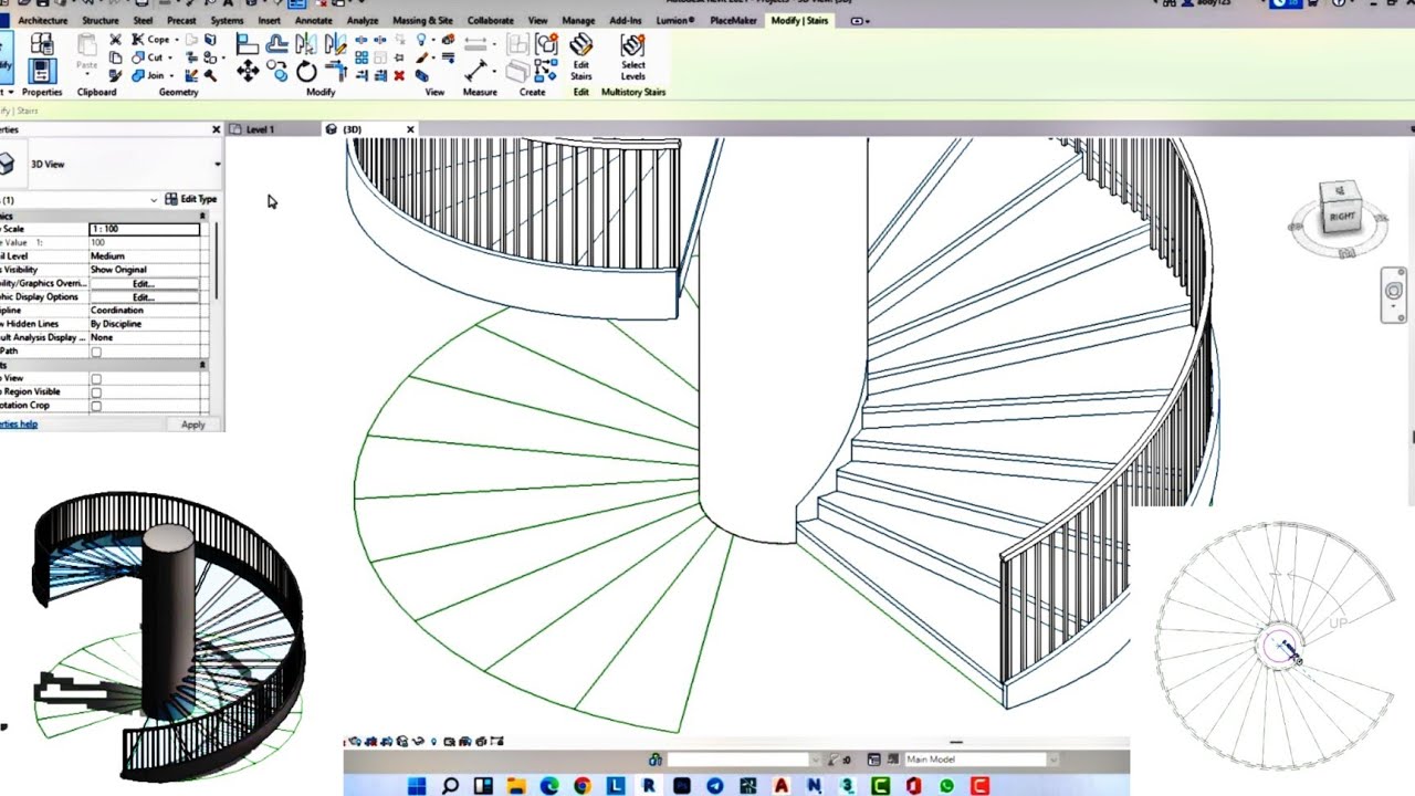 Architecture | Revit Tutorial : How to design a Spiral Staircase.