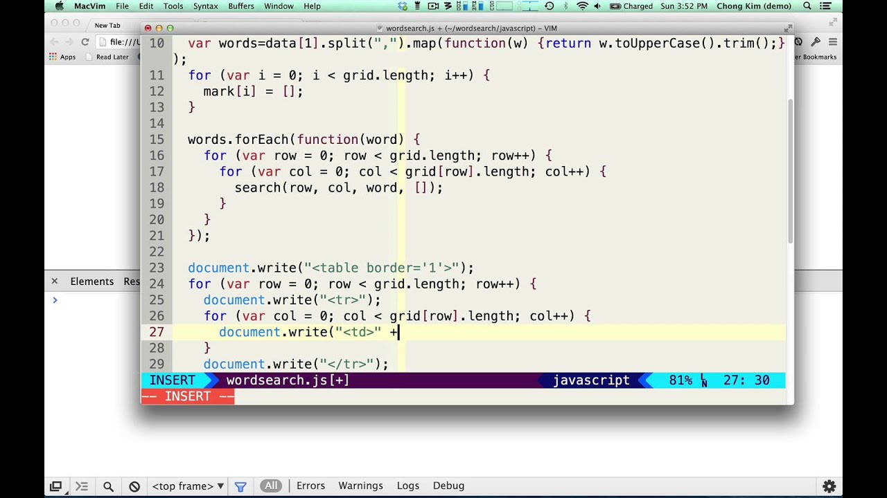 wordsearch javascript