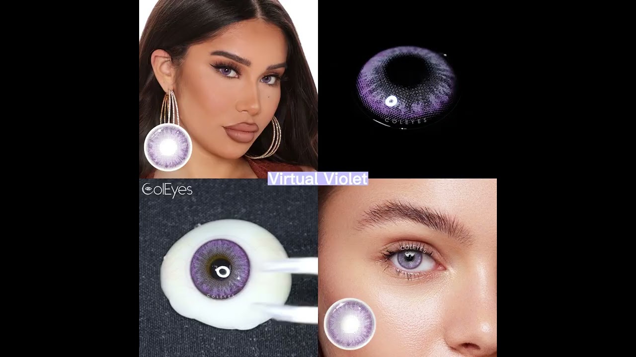 4 Colors for Changing Brown Eyes Naturally - Coleyes Violet Colored Lens Review [Virtual Violet]