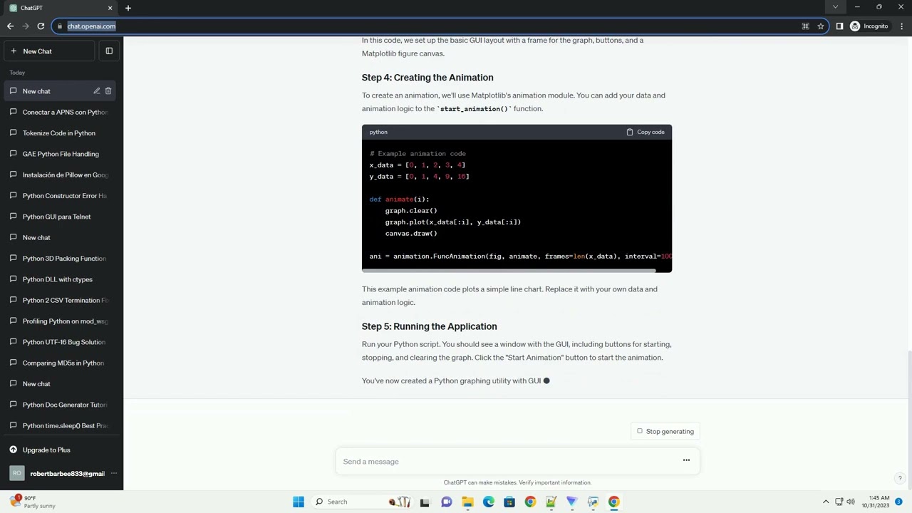 Python Graphing Utility for GUI with Animations