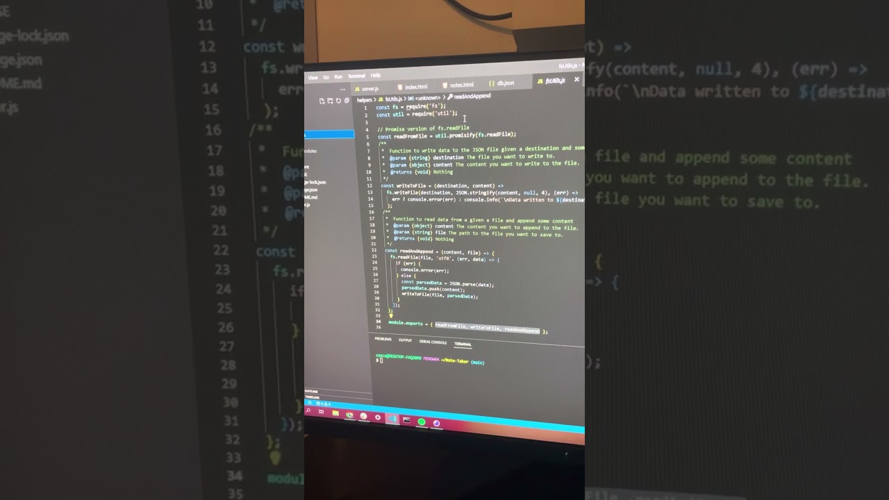 Note taker (express.js application)