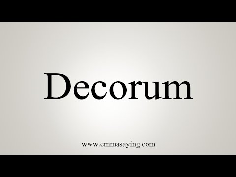 How To Say Decorum