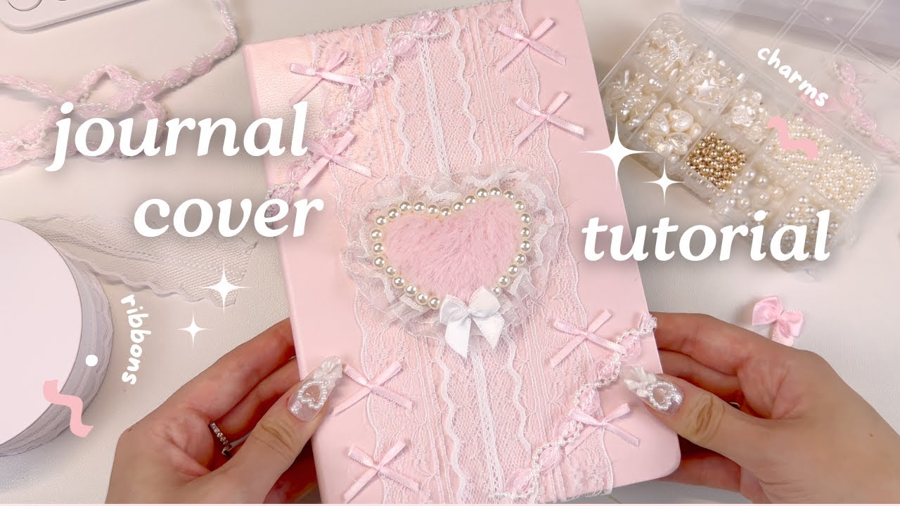 journal cover tutorial (step-by-step) 🎀 | cover design idea | super aesthetic 🌸 #diy #journal #ideas