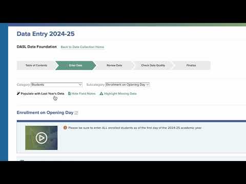 2024-2025 DASL Data Entry: Balance Sheet
