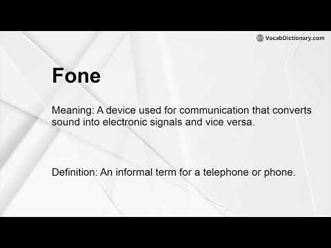 Fone Meaning