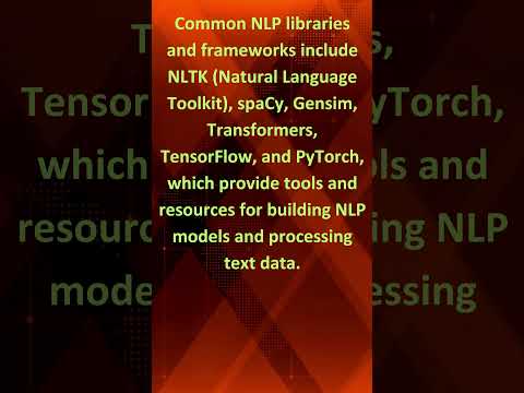 NLP Libraries/Frameworks