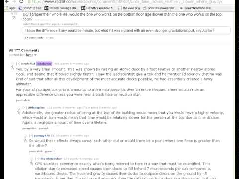 Response to Reddit discussion on time dilation in a skyscraper