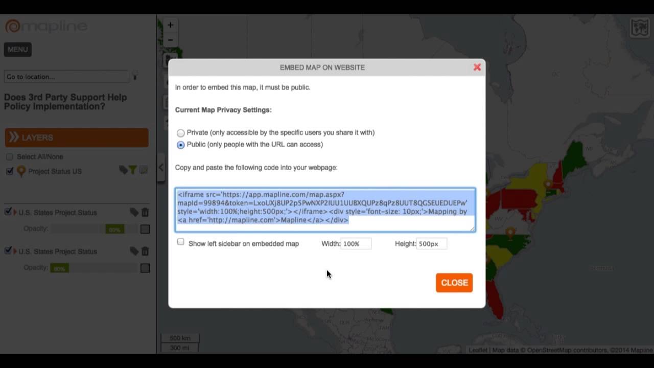 Embed Maps on a Website with Mapline