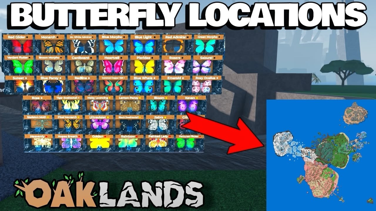 ALL BUTTERFLIES LOCATIONS! (OAKLANDS)
