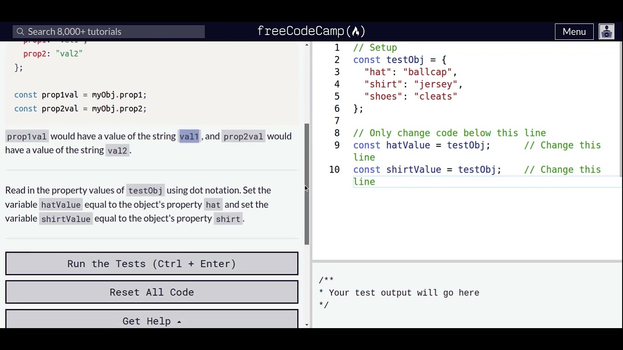 Lesson 84 | Basic JavaScript | Accessing Object Properties with Dot Notation