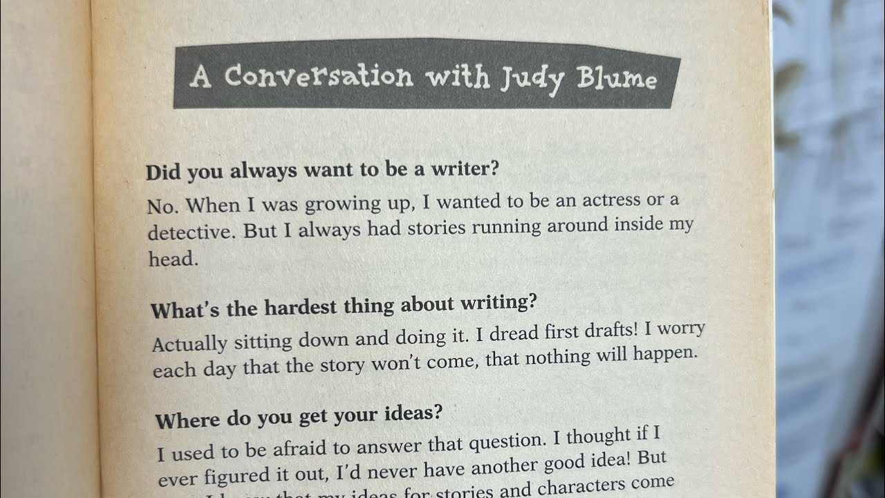 A Conversation With Judy Blume / Author Q&A 📚✨ Read Aloud