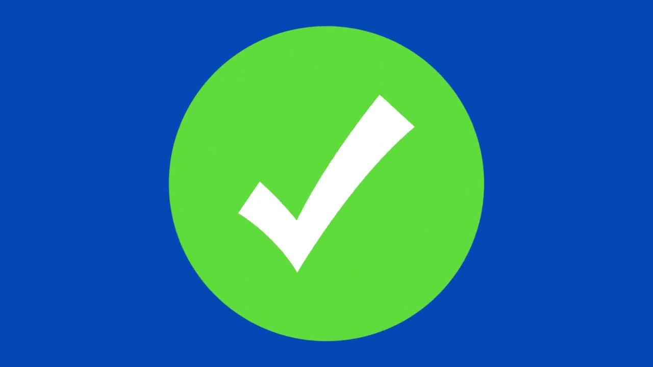Check, Mark, Tick, Yes, Ok Sign on Green screen @GreenScreen-Magic