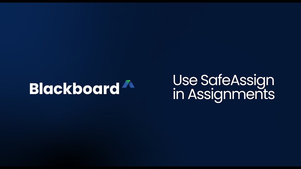 Use SafeAssign in Blackboard