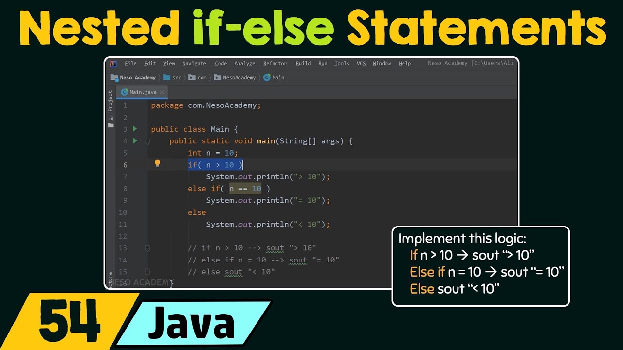 Nested if-else Statements in Java
