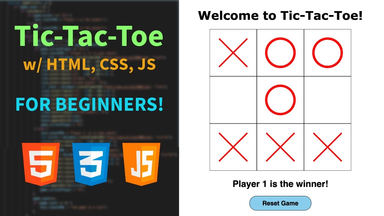 Create Tic Tac Toe with HTML, CSS, and JavaScript | Tutorial for BEGINNERS