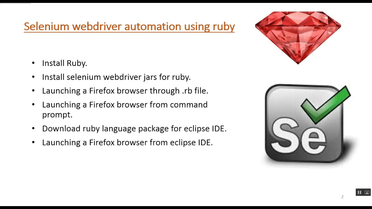 3. Beginners guide for Selenium webdriver using ruby - Session 1(Ruby and Selenium setup).