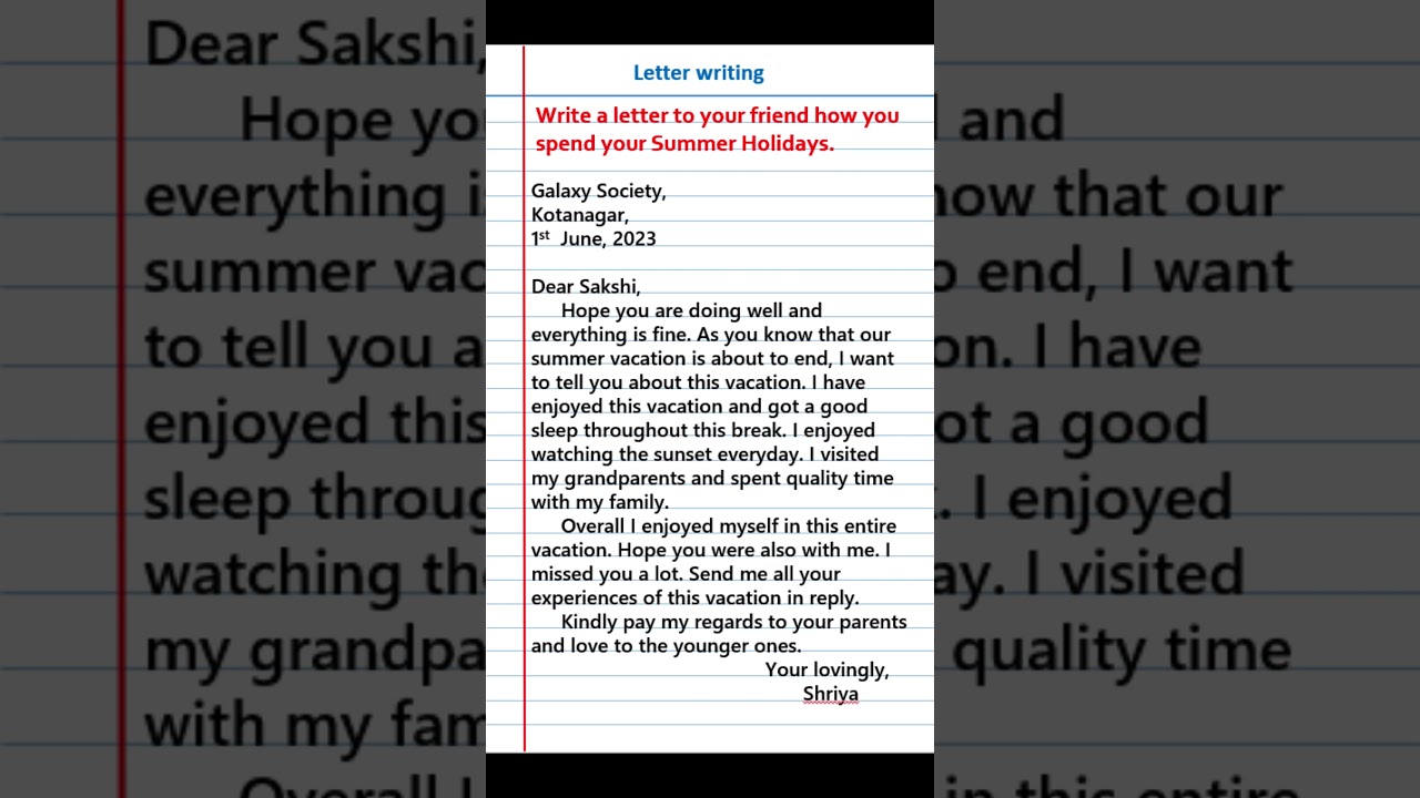 Write a letter to your friend how you spend your Summer Holidays |letter to a friend #letterwriting
