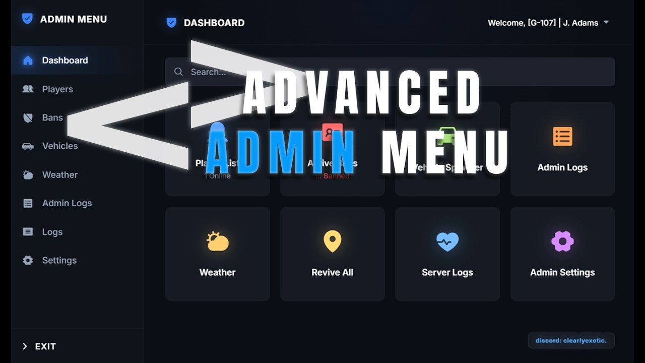 Advanced Admin Menu Preview