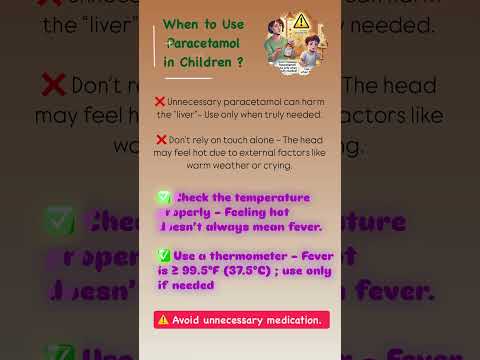 When to use paracetamol in children? #awareness #healthyparenting #misused #paracetamol #fever #tips