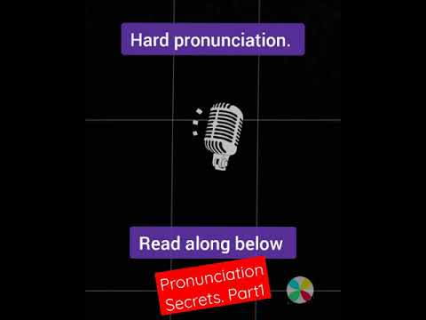 Secrets of pronunciation part 1