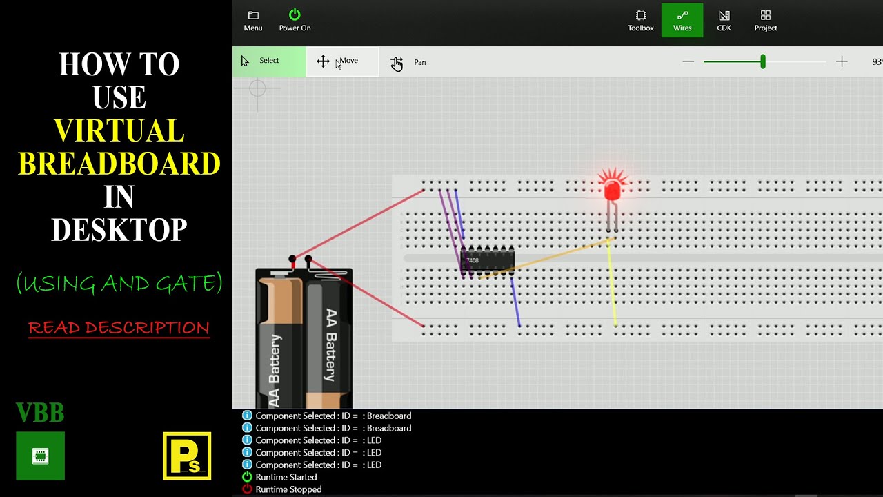 Virtual Breadboard Tutorial using AND GATE || Check Description! || Microsoft VBB ||