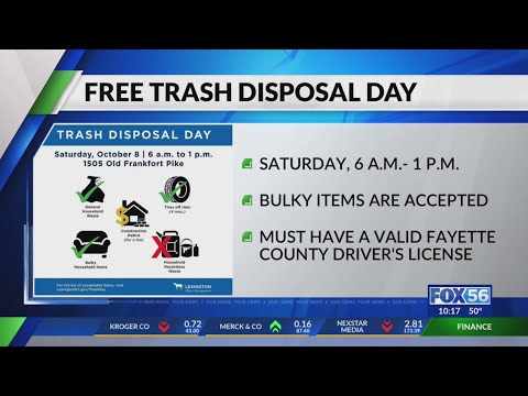 Saturday is free trash disposal day in Lexington
