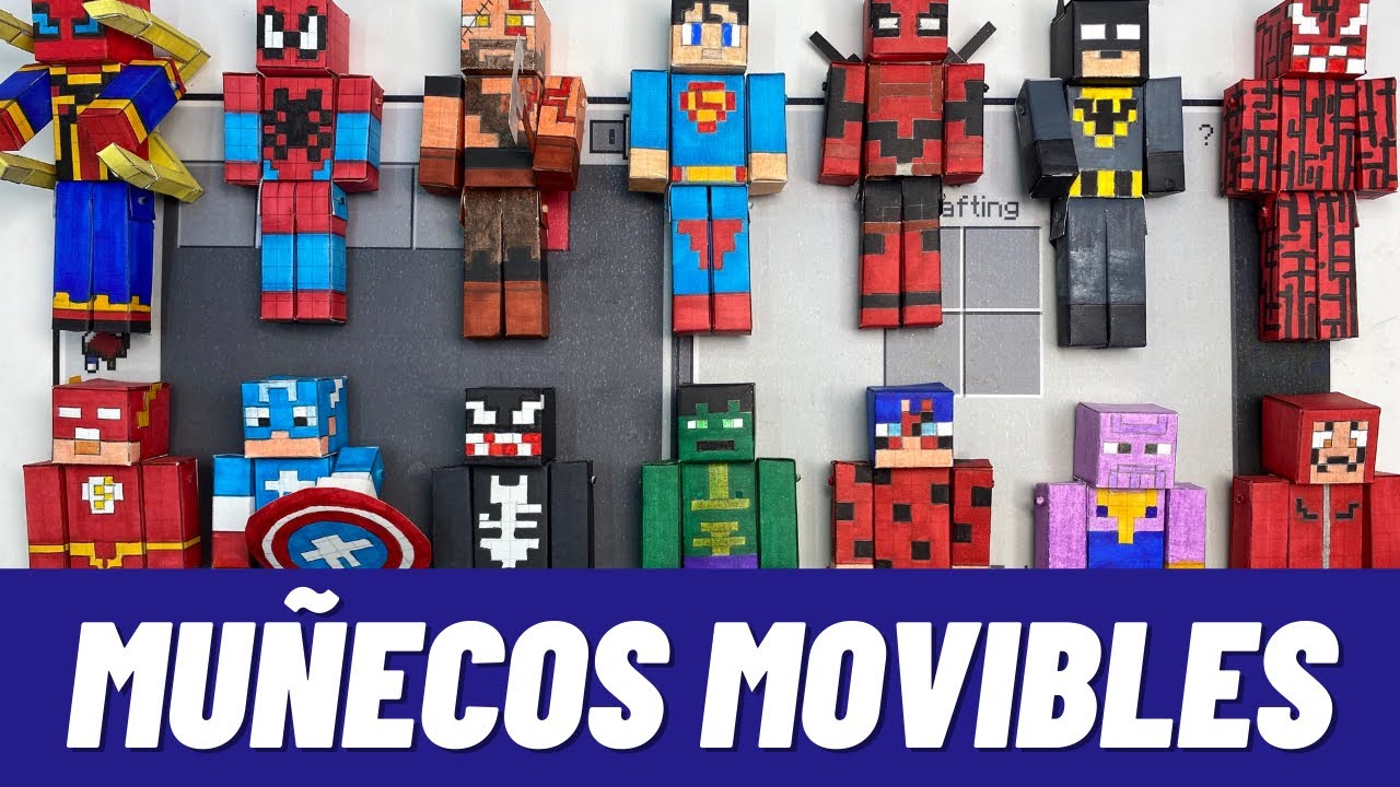 Como hacer tu propia figura skin de Minecraft movible de papel - Manualidades con Papel - Papercraft