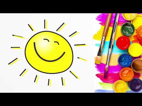 Draw the Sun for kids / How to draw a cartoon sun step by step