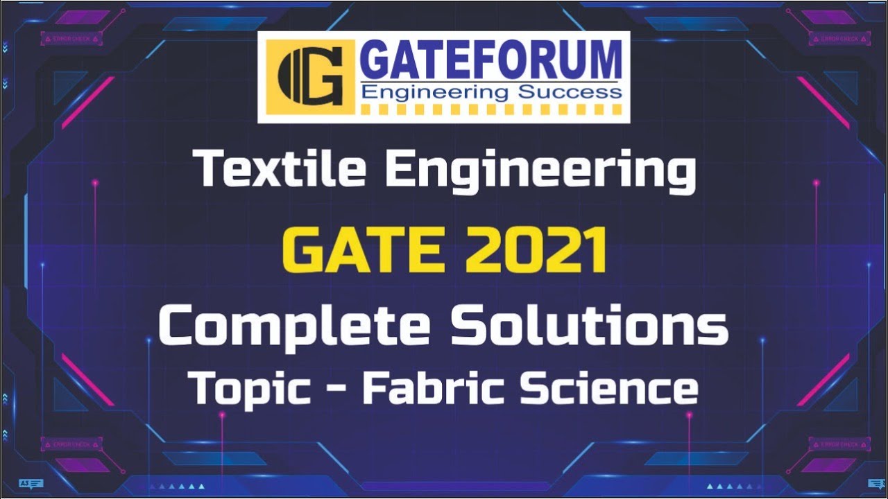 GATE 2021 Exam Solutions I Fibre Science | Textile Engineering & Fibre science