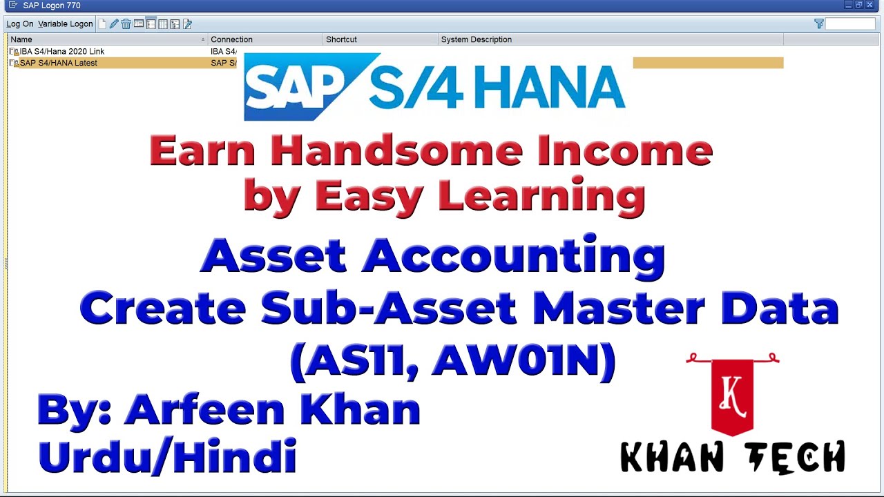 How to post SAP-AA: Create Sub-Asset Master Data (AS11) (Urdu/Hindi)