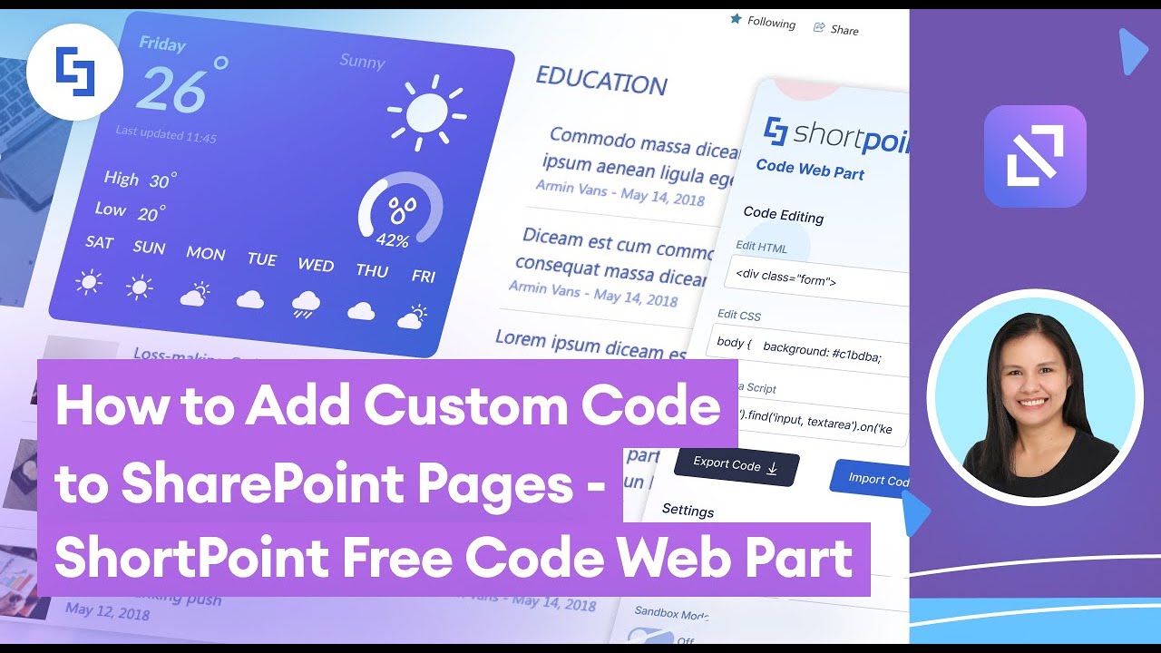How to Add Custom Code to SharePoint Pages | ShortPoint Free Code Web Part