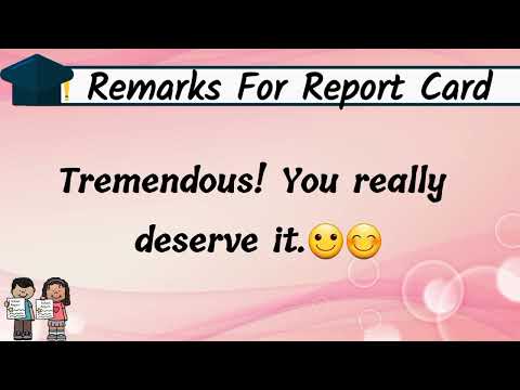 remarks for kids//report card remarks for students// report cards comment from teacher #viral #edit
