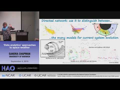 Sandra Chapman | University of Warwick | Data Analytics Approaches to Space Weather